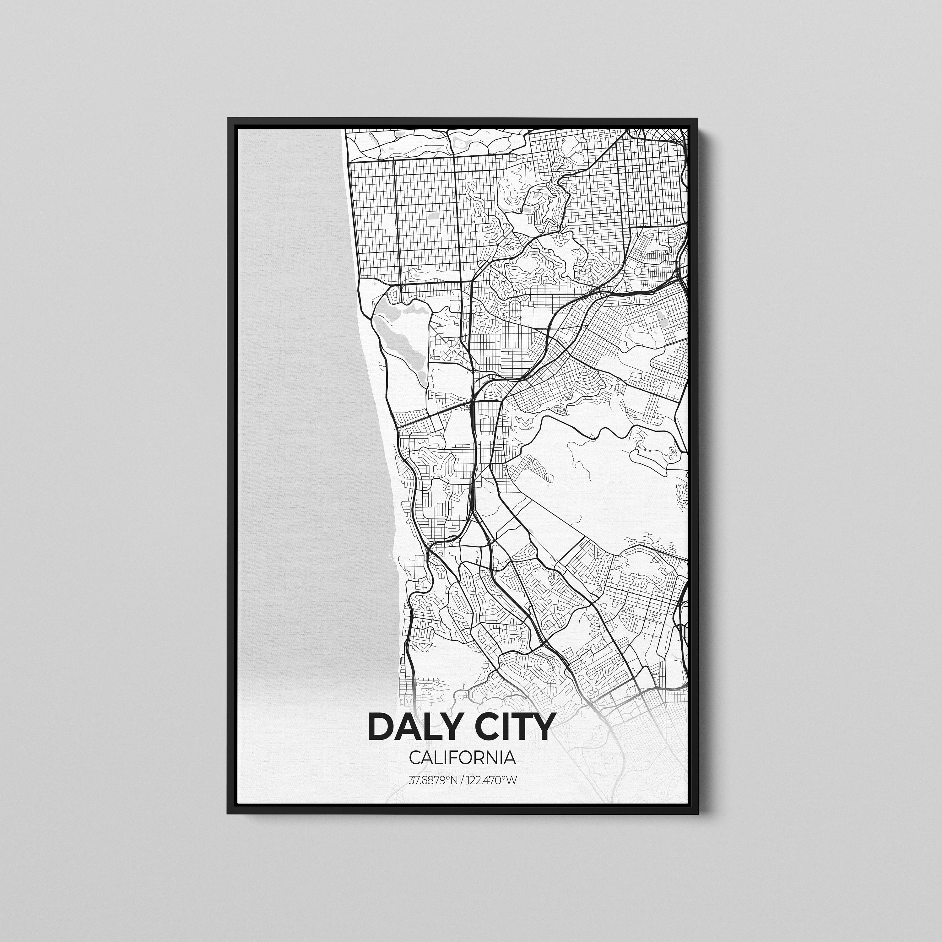 Daly City Map Poster Art Map of Daly City Poster City Map - Etsy