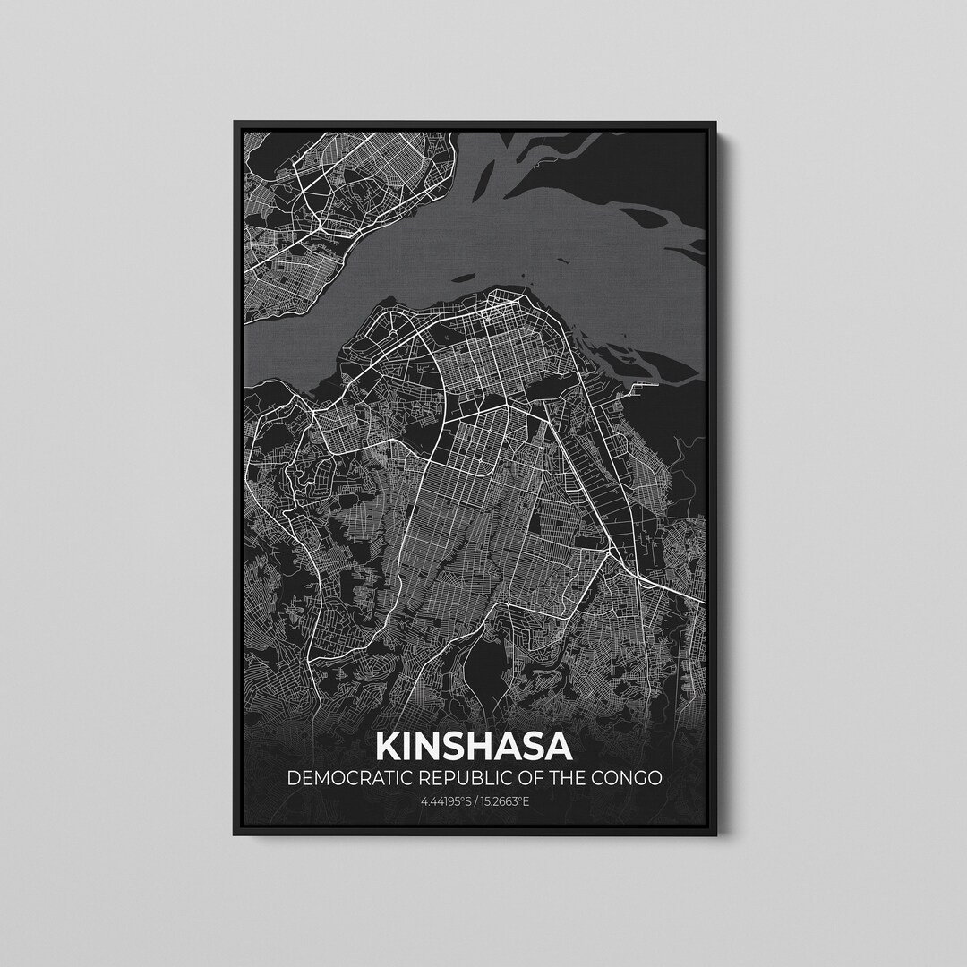 Kinshasa City Map Poster Art Map of Kinshasa Poster City Map - Etsy