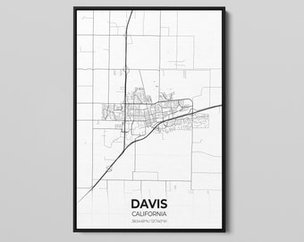 Map of Davis California - Etsy