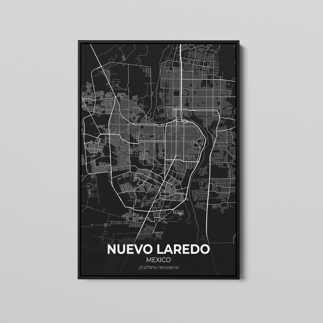 Nuevo Laredo Mexico City Map Poster Art, Map of Nuevo Laredo, Poster ...