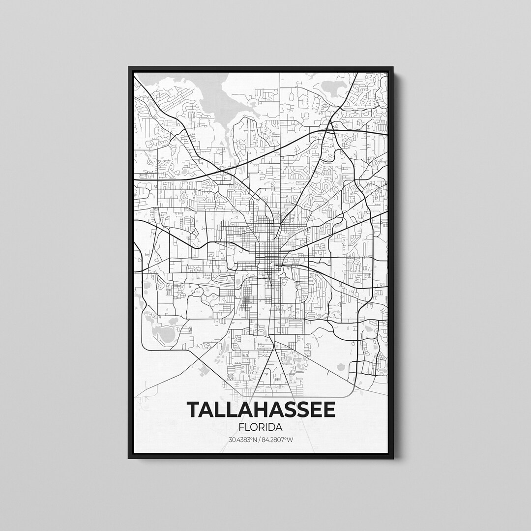 Tallahassee Florida City Map Poster Art Map of Tallahassee - Etsy