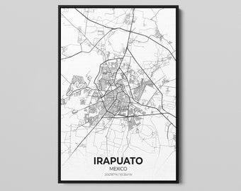 Irapuato Map Print - Etsy