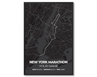 Custom OC Marathon Print, Personalized Marathon Route Map, Strava Route ...