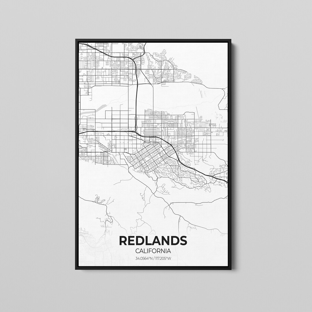 Redlands California City Map Poster Art Map of Redlands - Etsy
