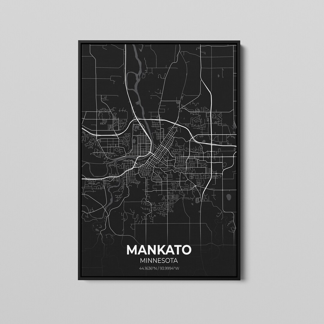 Mankato Minnesota City Map Poster Art Map of Mankato Poster - Etsy