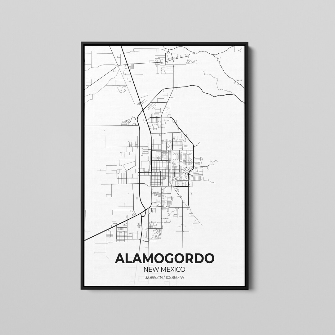 Arte del cartel del mapa de la ciudad de Alamogordo Nuevo - Etsy México