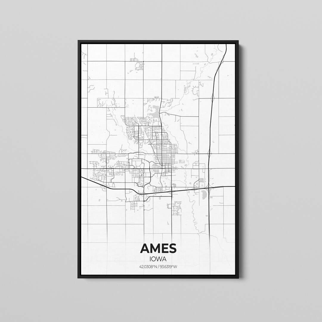 Ames Iowa City Map Poster Art Map of Ames Poster City Map - Etsy