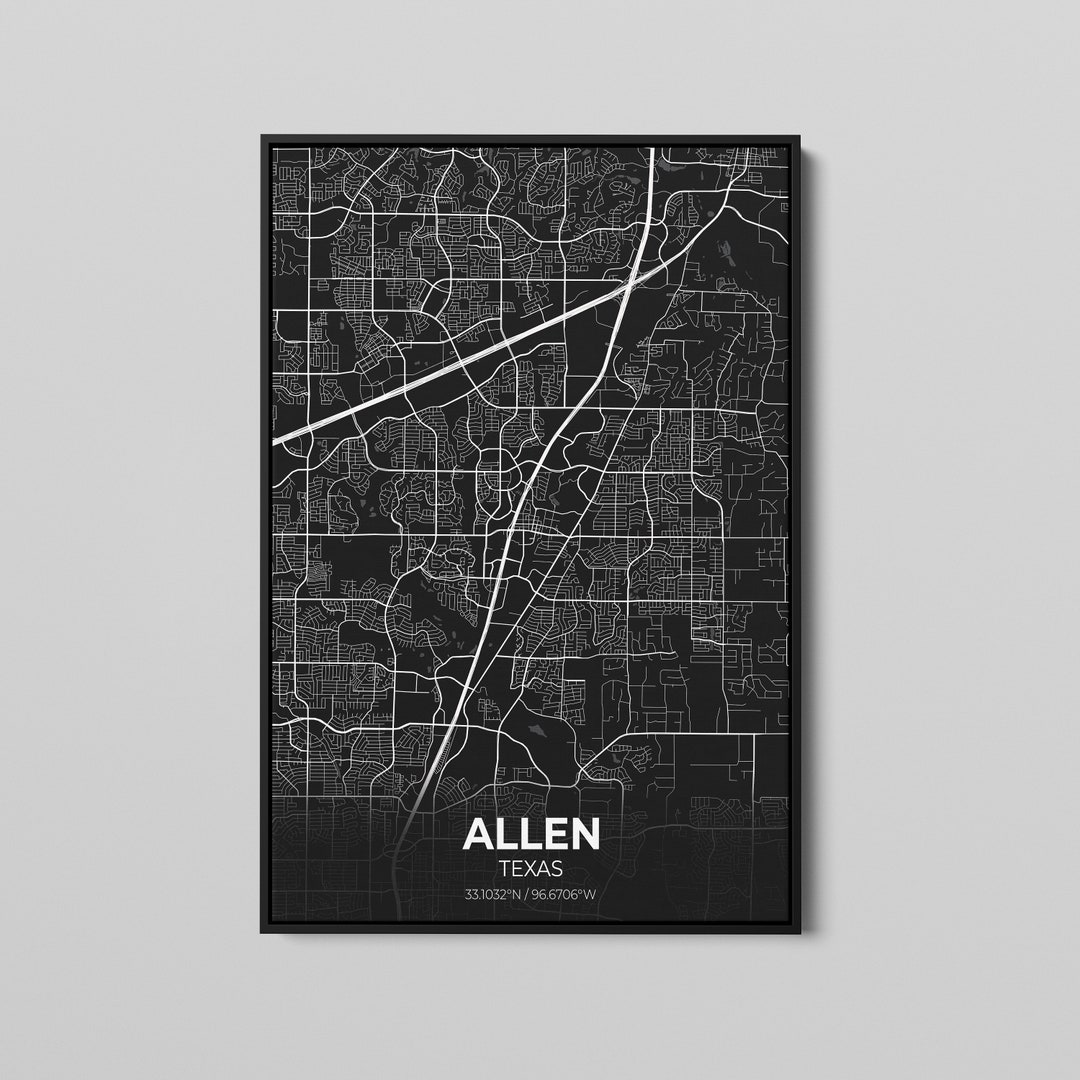 Allen Texas City Map Poster Art Map of Allen Poster City Map - Etsy