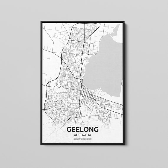 Geelong Australia City Map Canvas Art Map of Geelong Canvas - Etsy