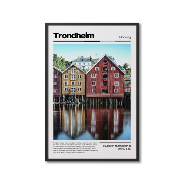 Trondheim Travel Poster - Etsy