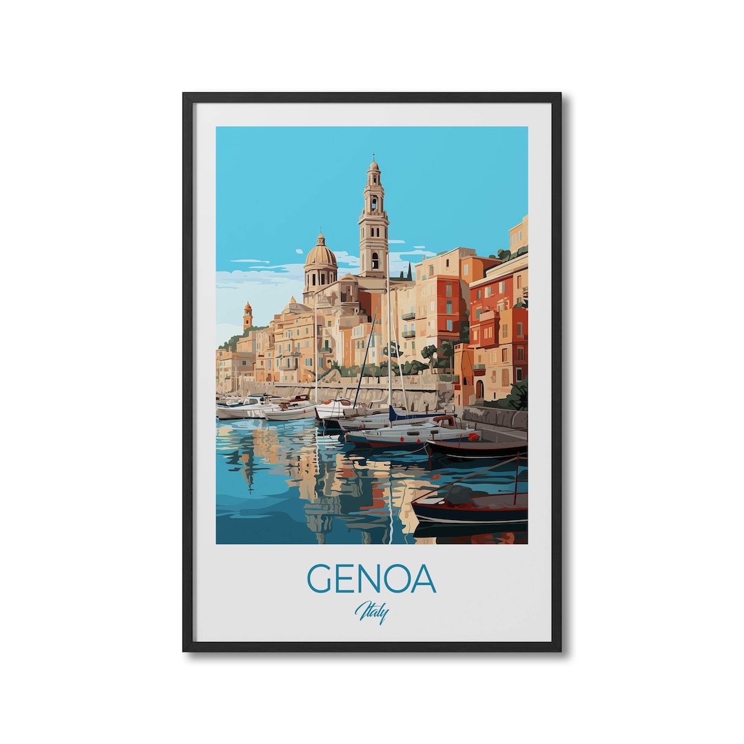 Genoa Italy Travel Art Genoa Travel Print Genoa Travel - Etsy