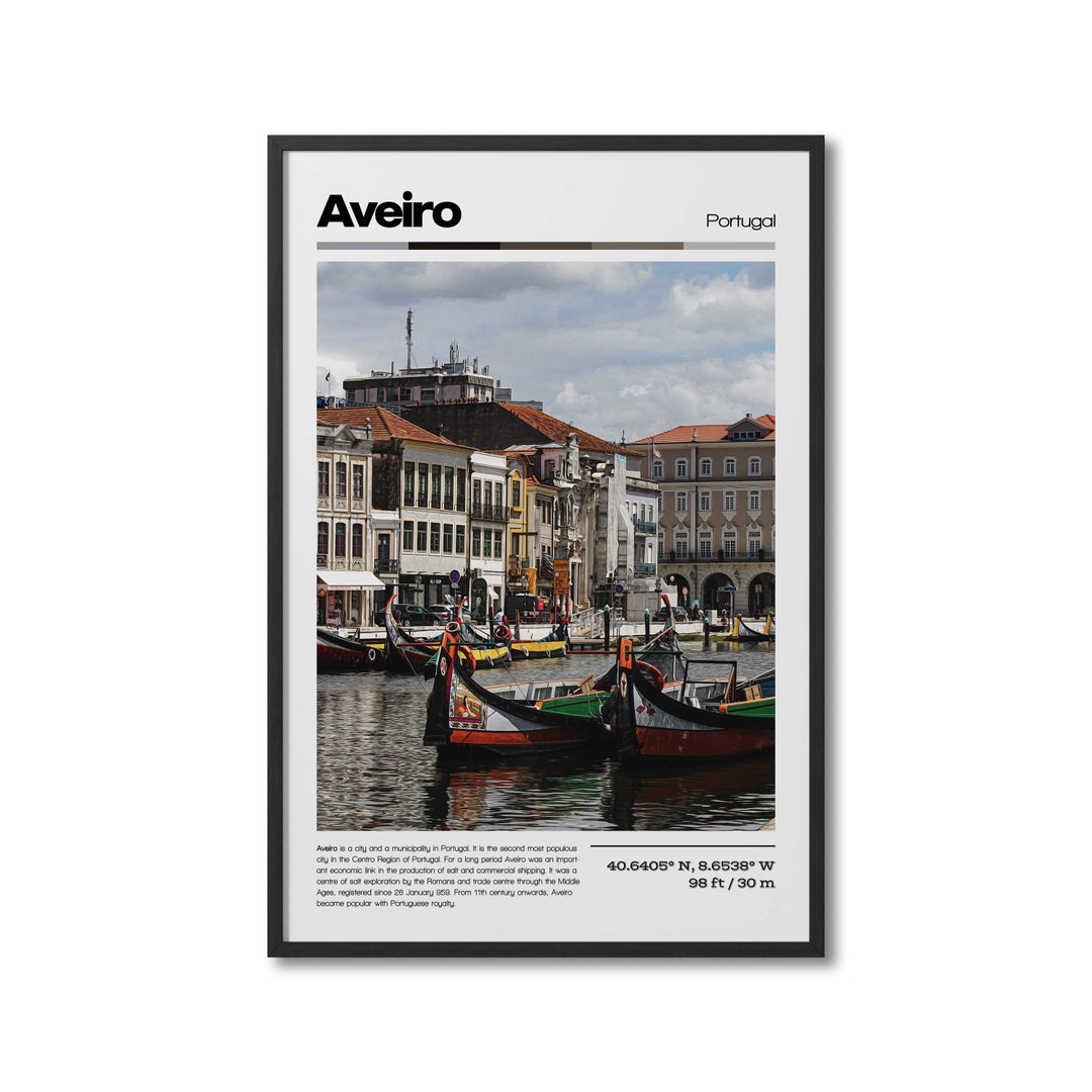 Aveiro Portugal Digital Oil Paint Travel Print, Aveiro Travel Poster, Aveiro Poster, Aveiro ...