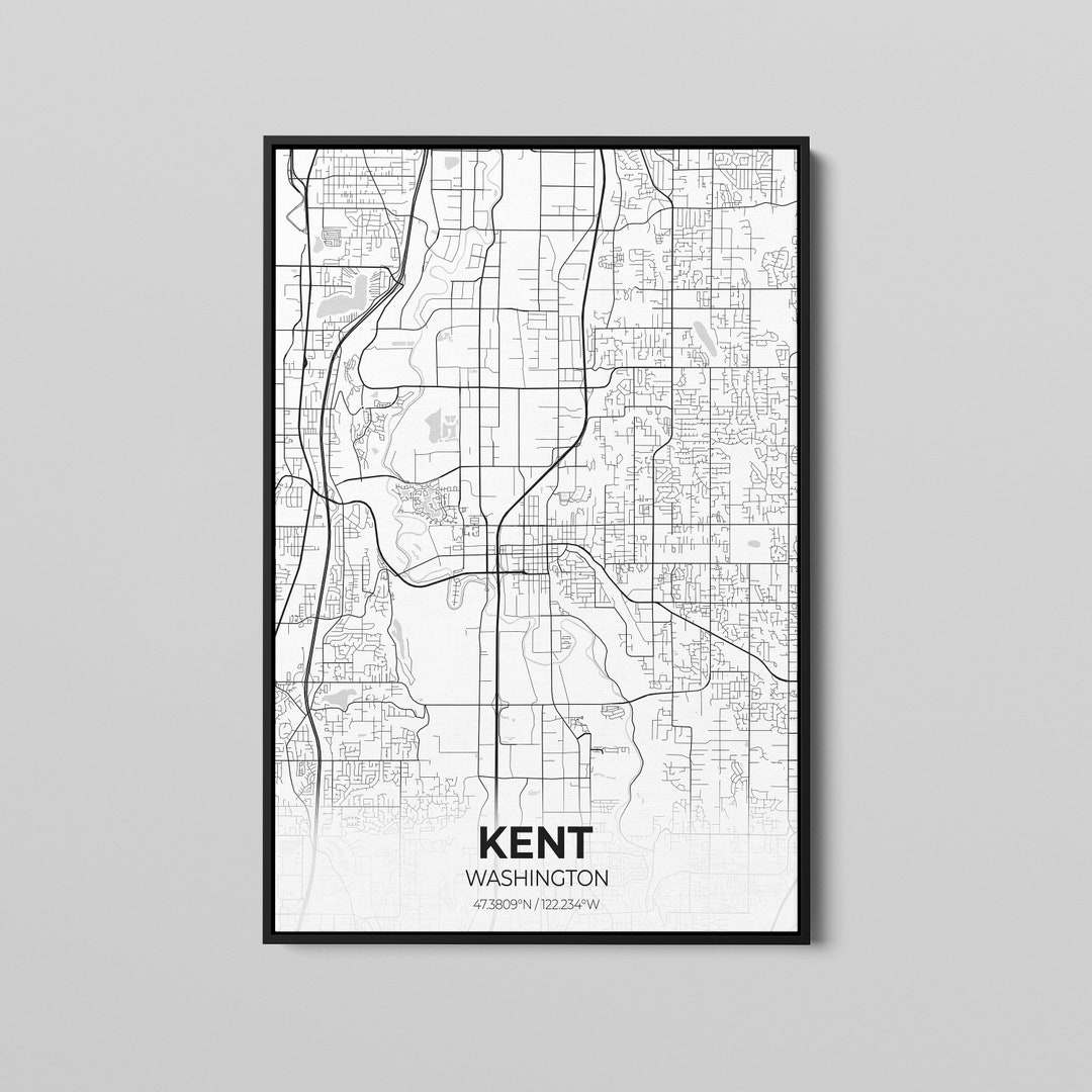Kent Washington City Map Poster Art Map of Kent Poster City - Etsy