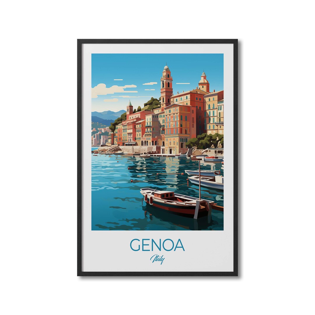 Genoa Italy Travel Art Genoa Travel Print Genoa Travel - Etsy