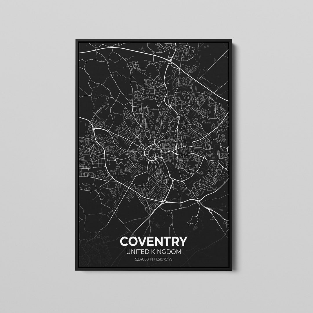 Coventry UK City Map Poster Art Map of Coventry Poster City - Etsy