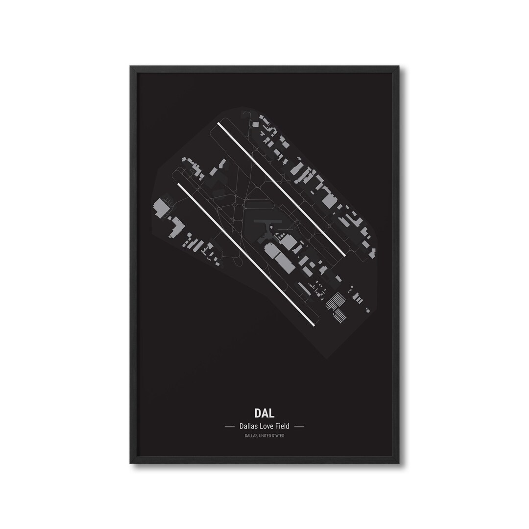 DAL Dallas Love Field Airport Print Dal Airport Map Gift - Etsy