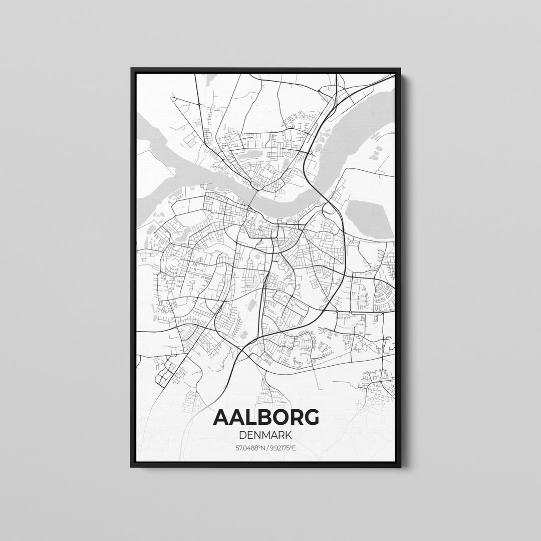 Aalborg Denmark City Map Poster Art Map of Aalborg Poster - Etsy