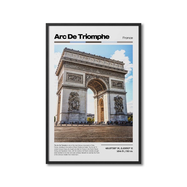 Arc De Triomphe Poster - Etsy