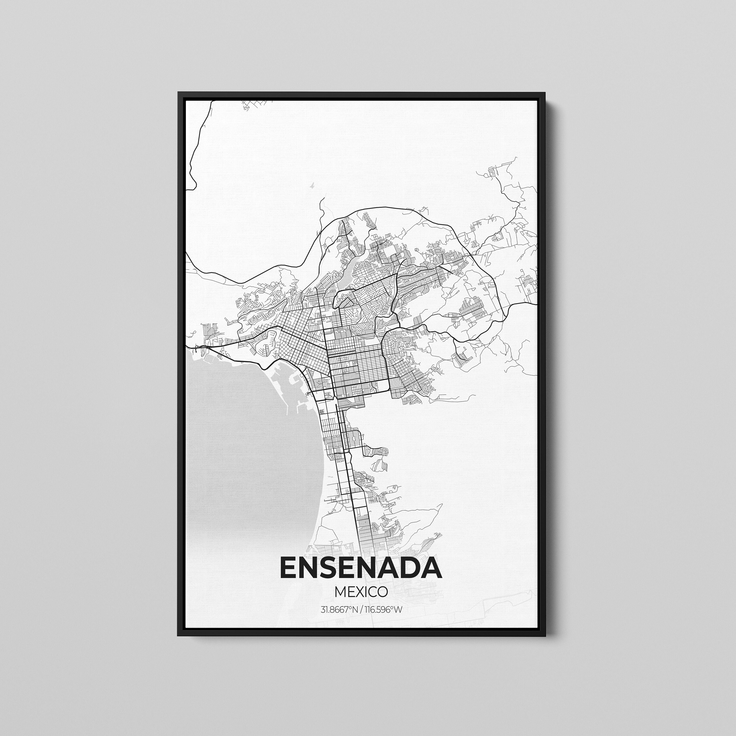 Ensenada Mexico City Map Canvas Art Map of Ensenada Canvas - Etsy