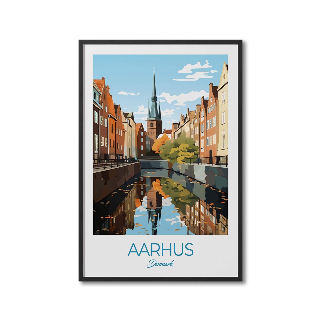 Aarhus Denmark Travel Print Wall Art Aarhus Wall Hanging Home - Etsy