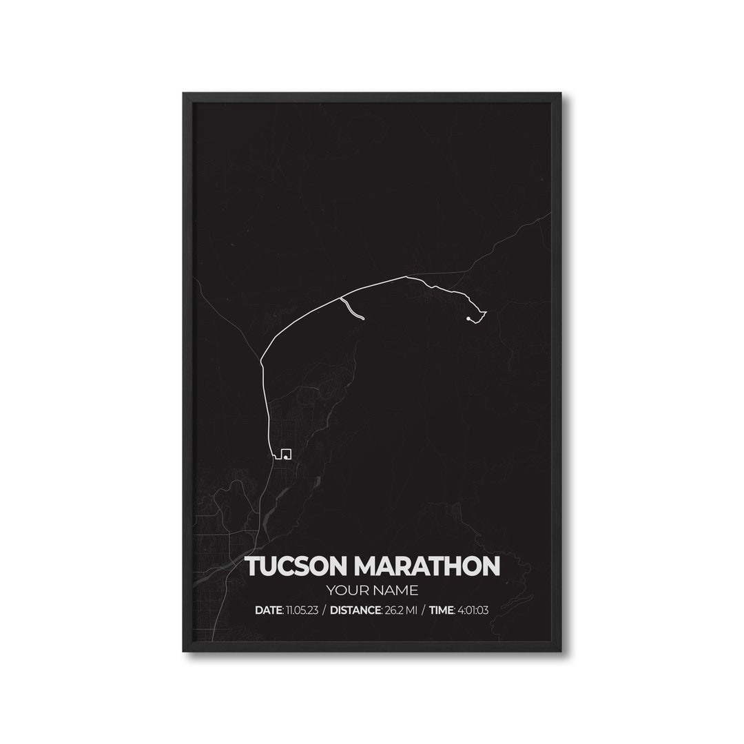 Custom Tucson Marathon, Personalized Marathon Route Map, Strava Route ...