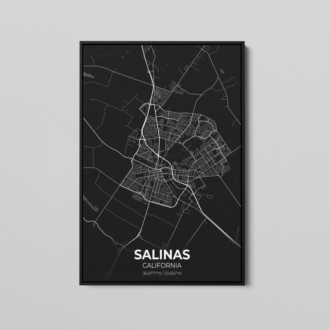 Arte del cartel del mapa de la ciudad de Salinas California - Etsy México