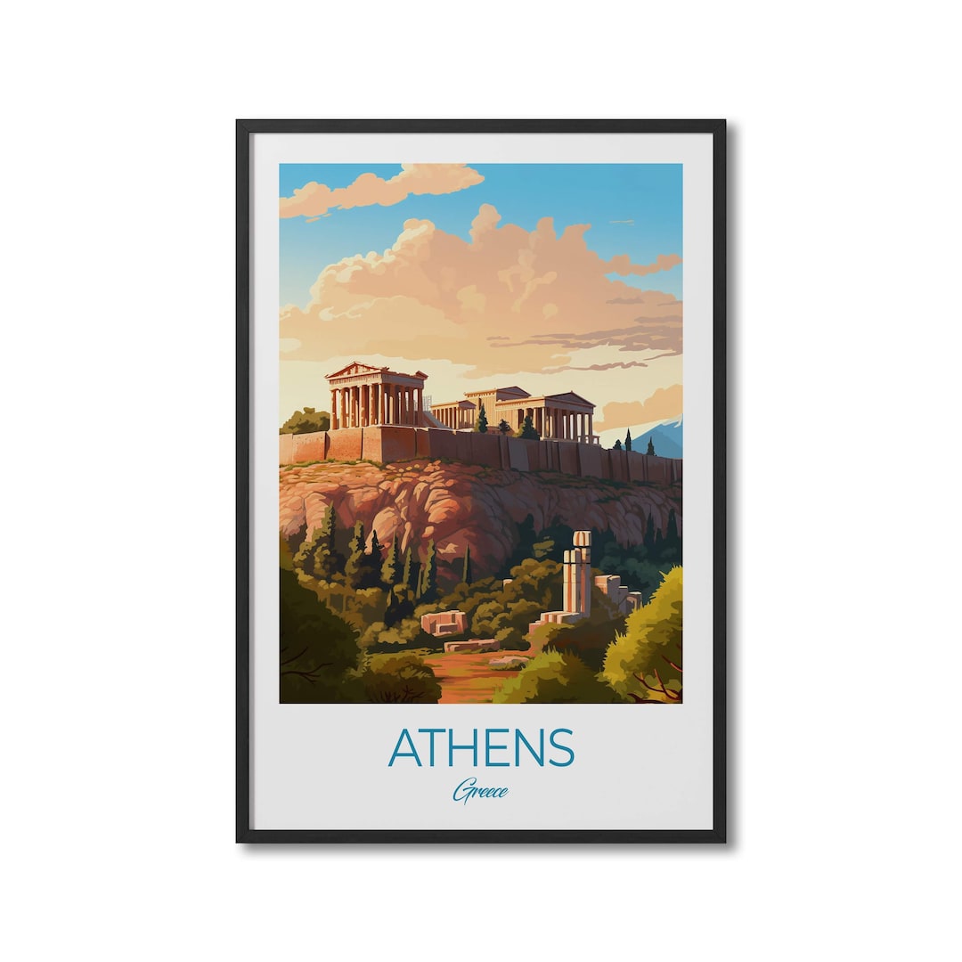 Athens Greece Travel Print Wall Art Athens Wall Hanging Home Decor ...