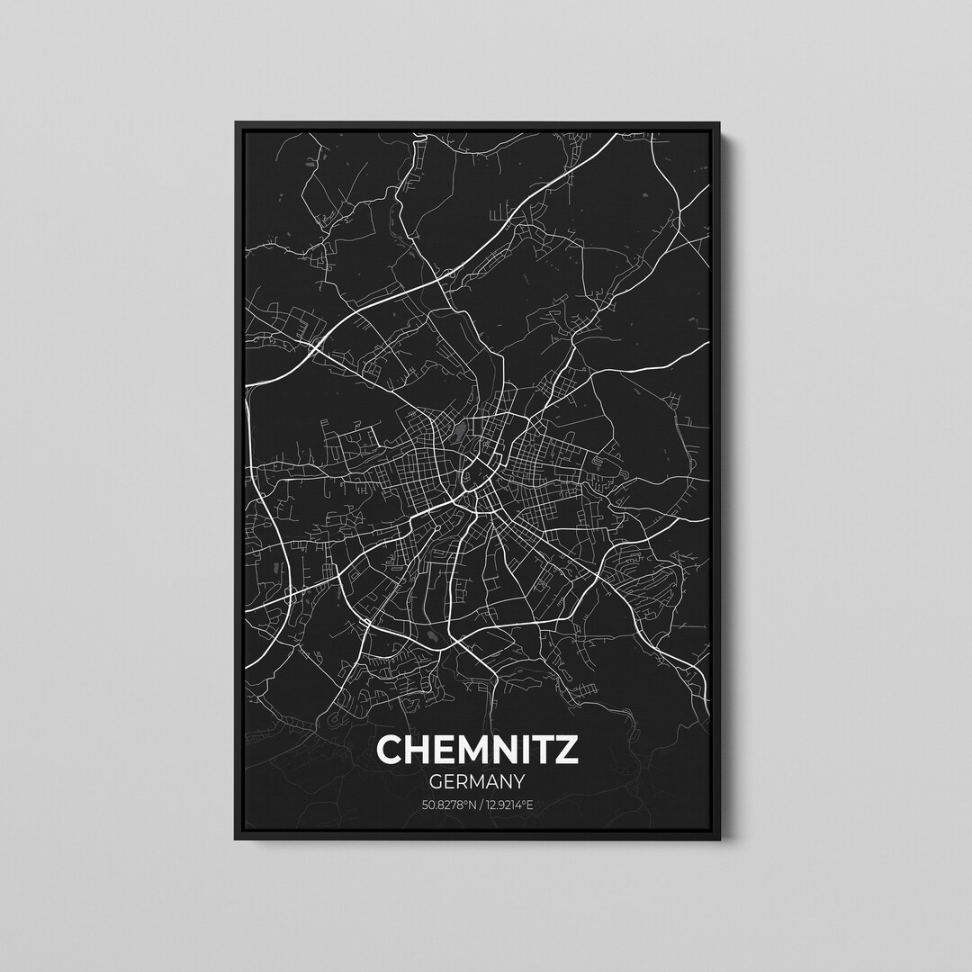 Chemnitz Germany City Map Poster Art Map of Chemnitz Poster - Etsy