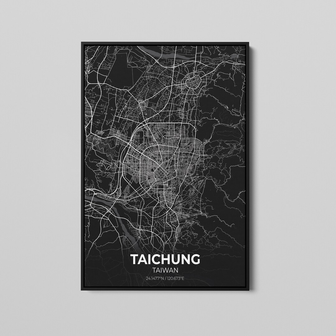Taichung Taiwan City Map Poster Art Map of Taichung Poster - Etsy