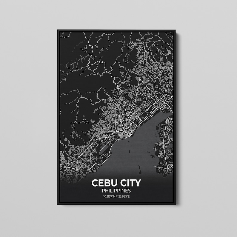 Cebu City Philippines City Map Poster Art, Map of Cebu City, Poster ...
