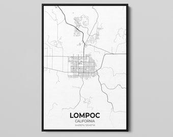 Lompoc Map Canvas - Etsy