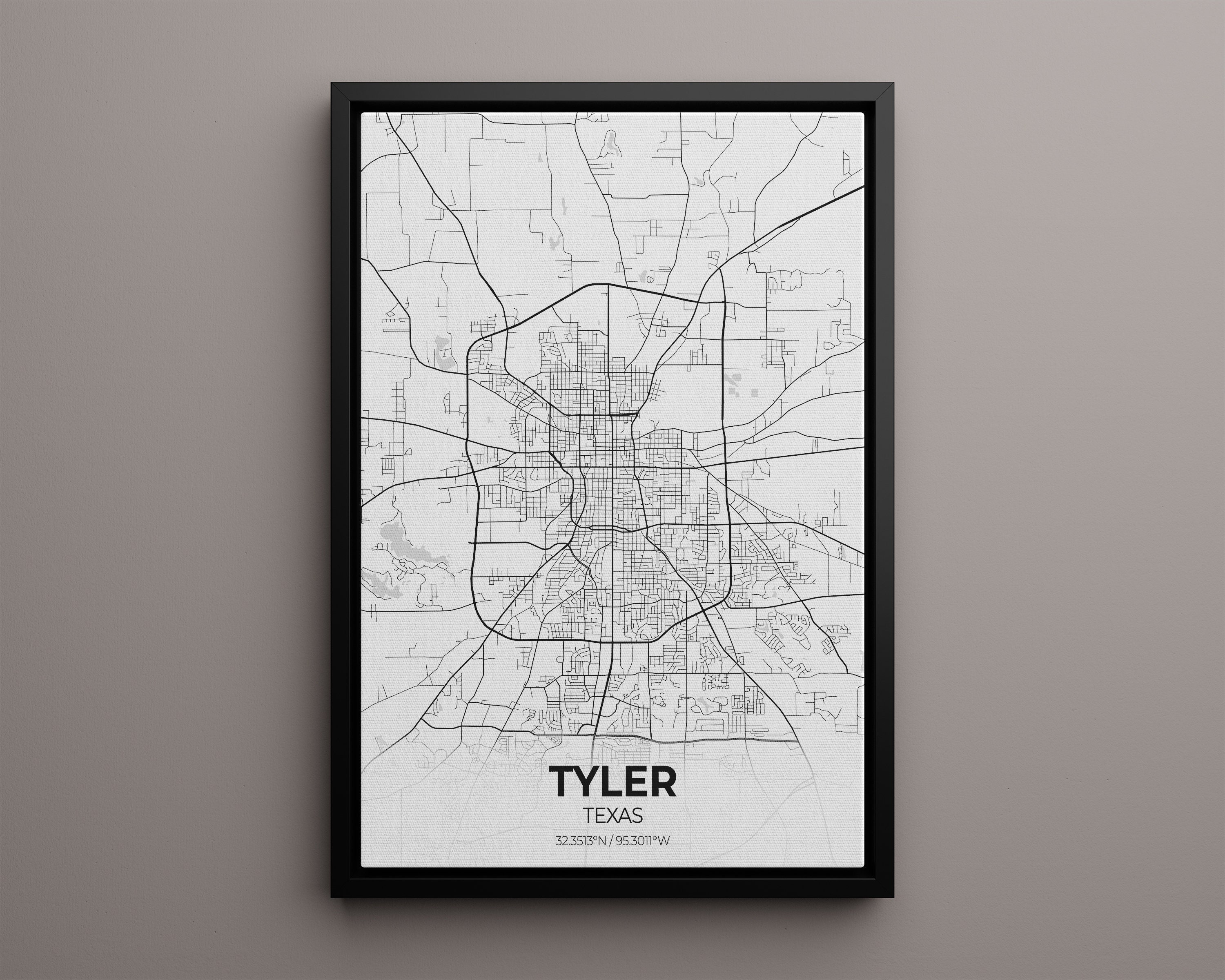 Tyler Texas City Map Poster Art Map of Tyler Poster City Map - Etsy
