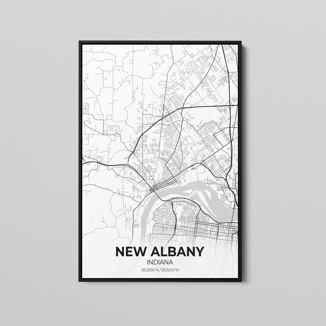 New Albany Indiana City Map Poster Art, Map of New Albany, Poster City ...