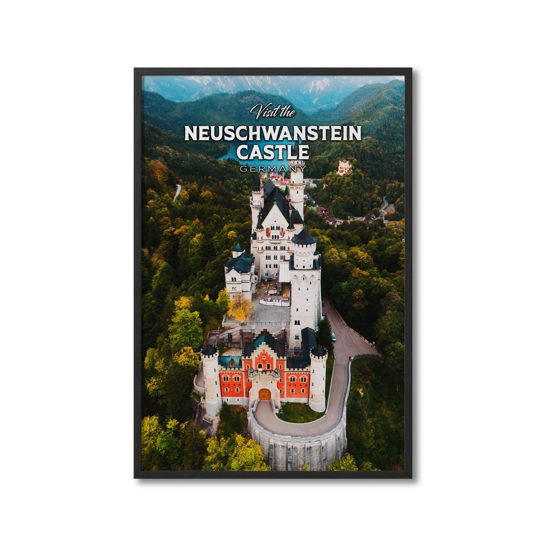Neuschwanstein Castle Travel Art, Neuschwanstein Print, Neuschwanstein ...