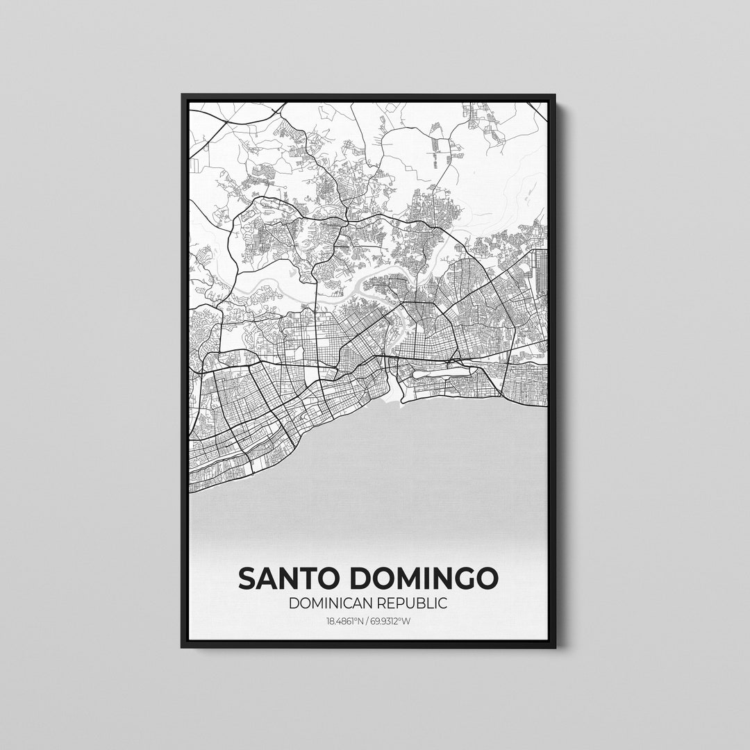 Santo Domingo City Map Poster Art, Map of Santo Domingo, Poster City ...