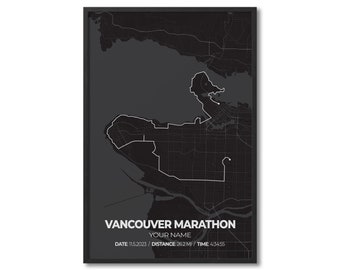 Custom Marathon Print, Any Marathon Custom, Personalized Marathon Route ...
