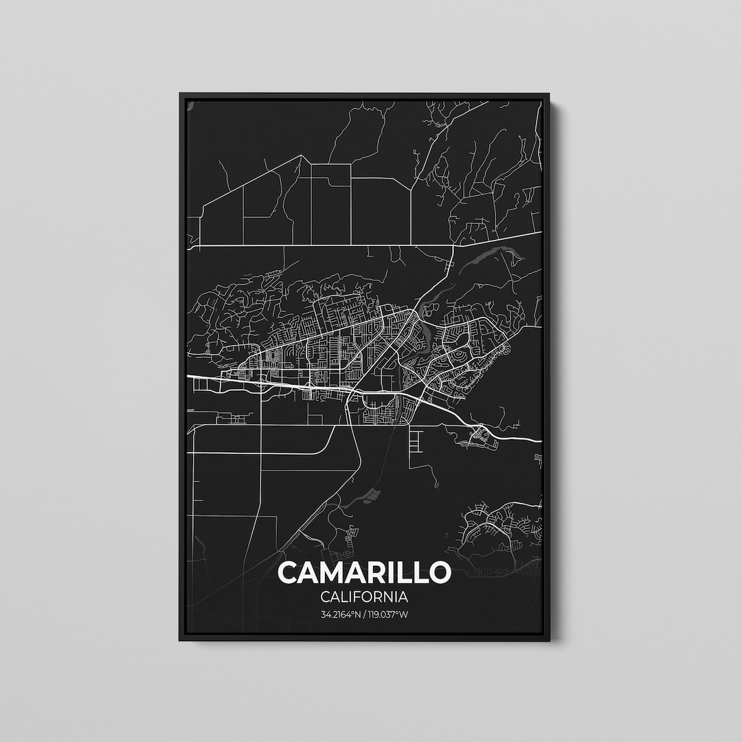 Camarillo California City Map Poster Art, Map of Camarillo, Poster City ...