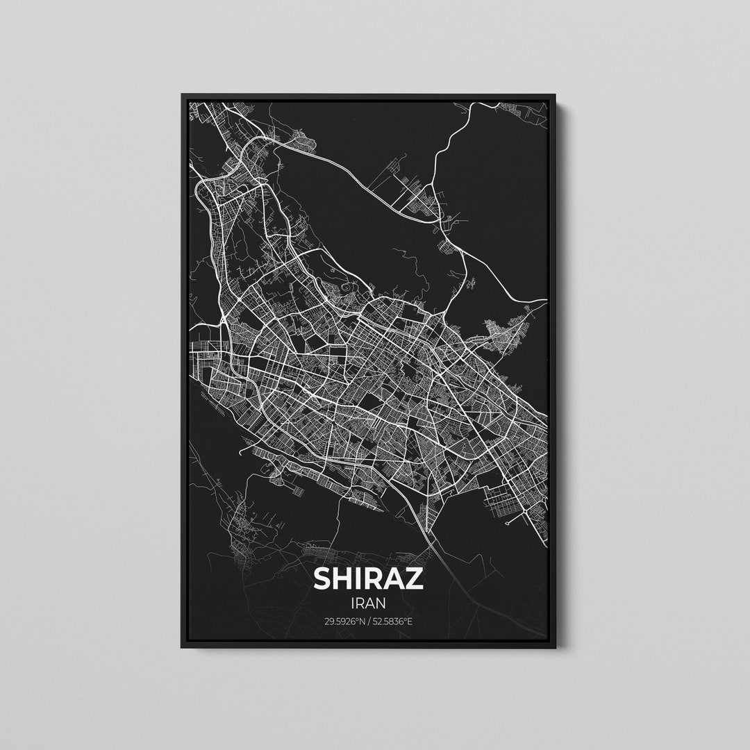 Shiraz Iran City Map Poster Art Map of Shiraz Poster City - Etsy