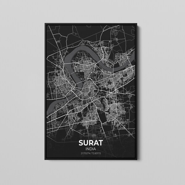 Surat Map Canvas - Etsy