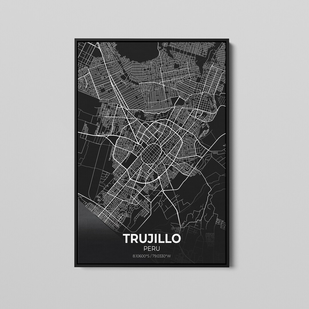 Trujillo Peru City Map Poster Art Map of Trujillo Poster - Etsy