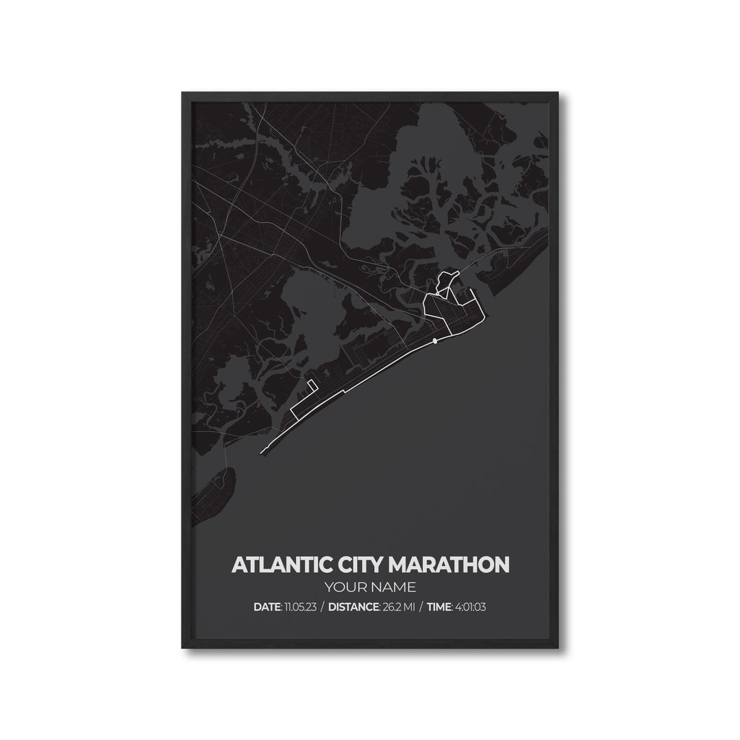 Custom Atlantic City Marathon, Personalized Marathon Route Map, Strava ...