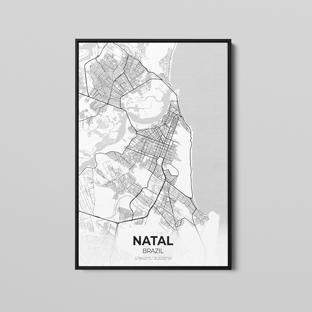 Natal Brazil City Map Poster Art Map of Natal Poster City - Etsy