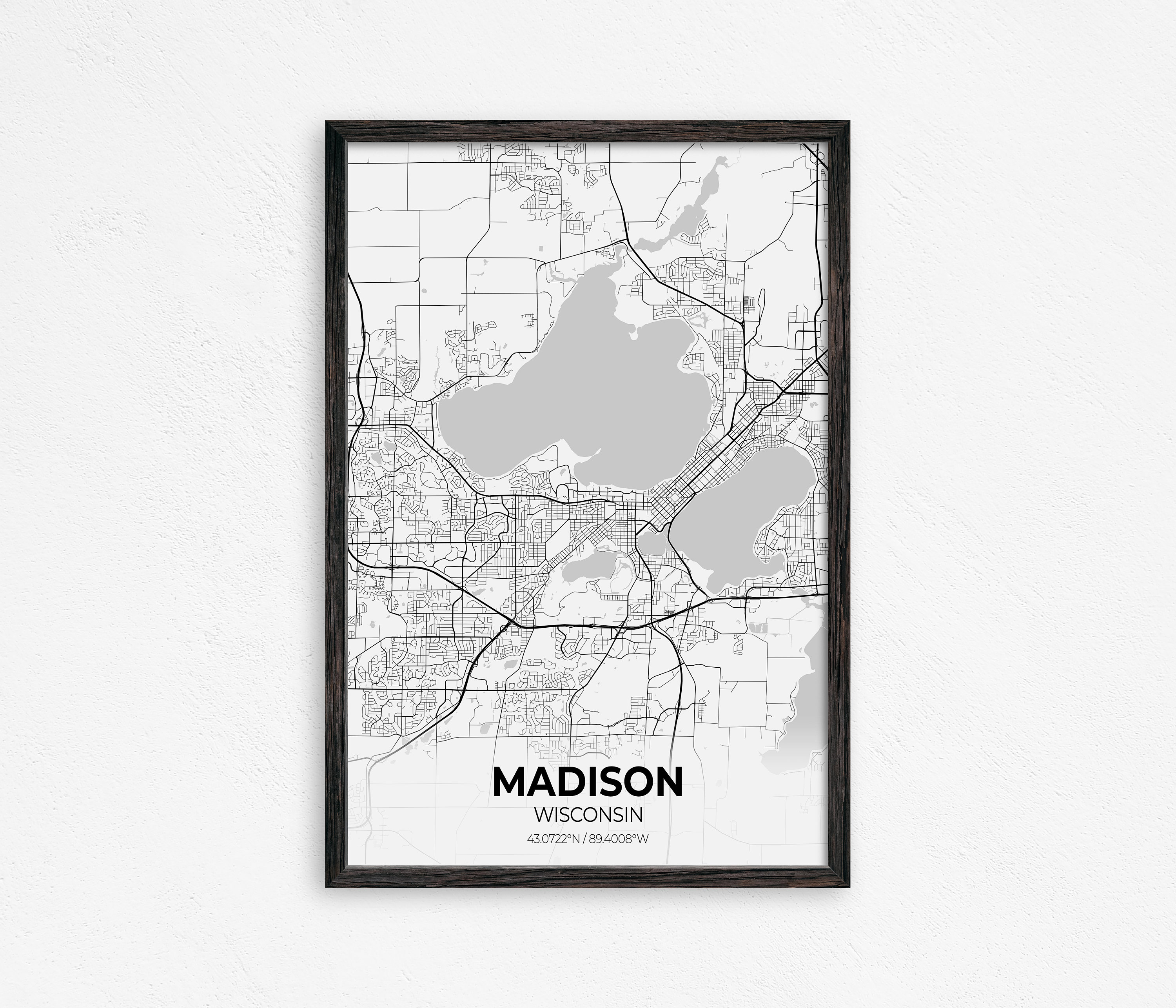 Madison Wisconsin City Map Poster Art, Map of Madison, Poster City Map ...