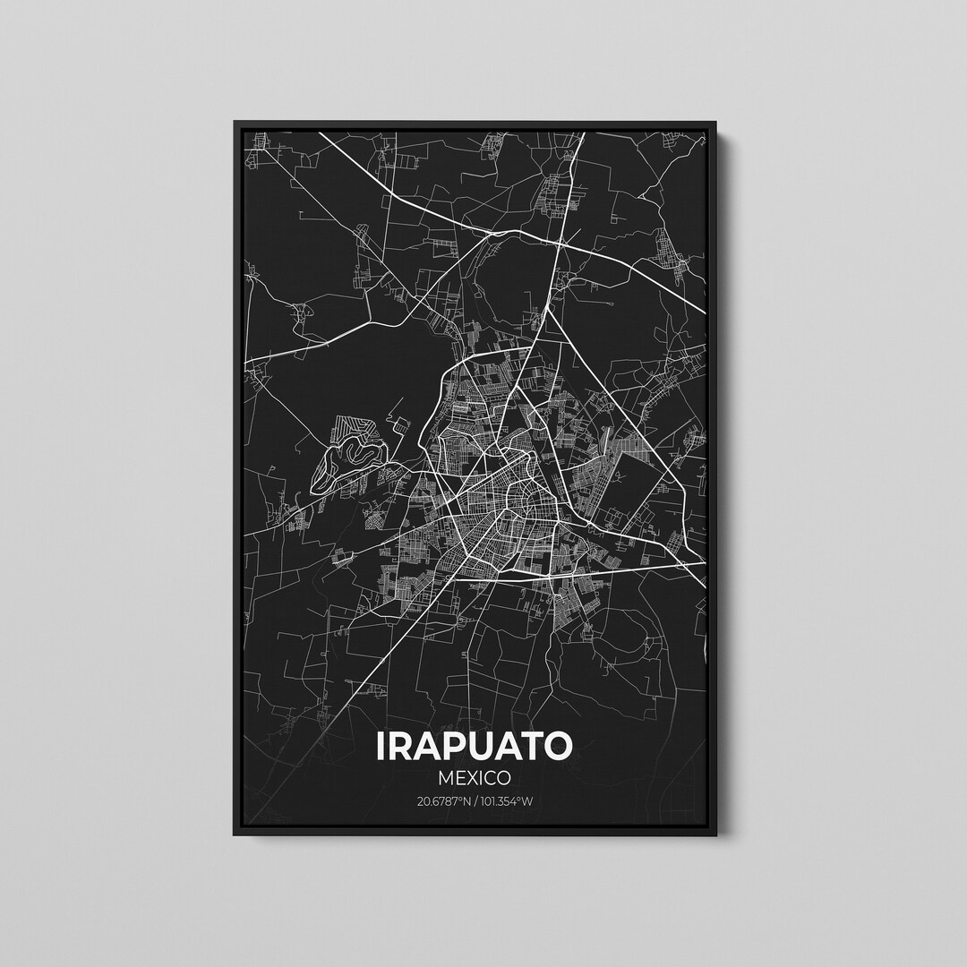 Irapuato Mexico City Map Poster Art Map of Irapuato Poster - Etsy
