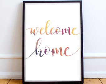 Welcome home print | Etsy