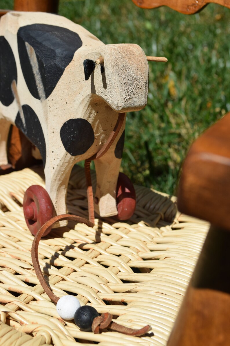 Wooden Cow Pull Toy - Etsy