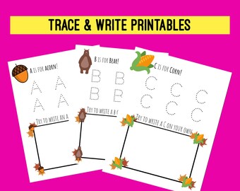 Printable Large Alphabet Tracing Learn the Alphabet Tracing - Etsy UK