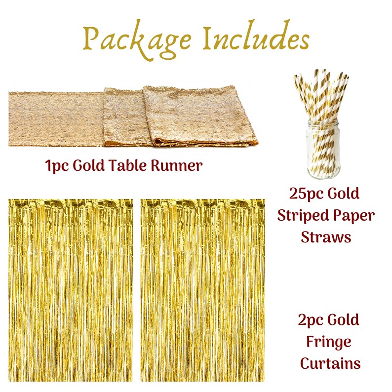 Artunique 63pc Gold Party Decorations Gold Party Supplies | Etsy