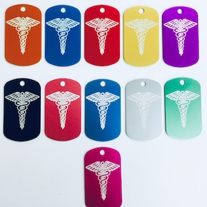 Caduceus Military GI Dog Tags | Custom Aluminum Engraved Dog Tags ...