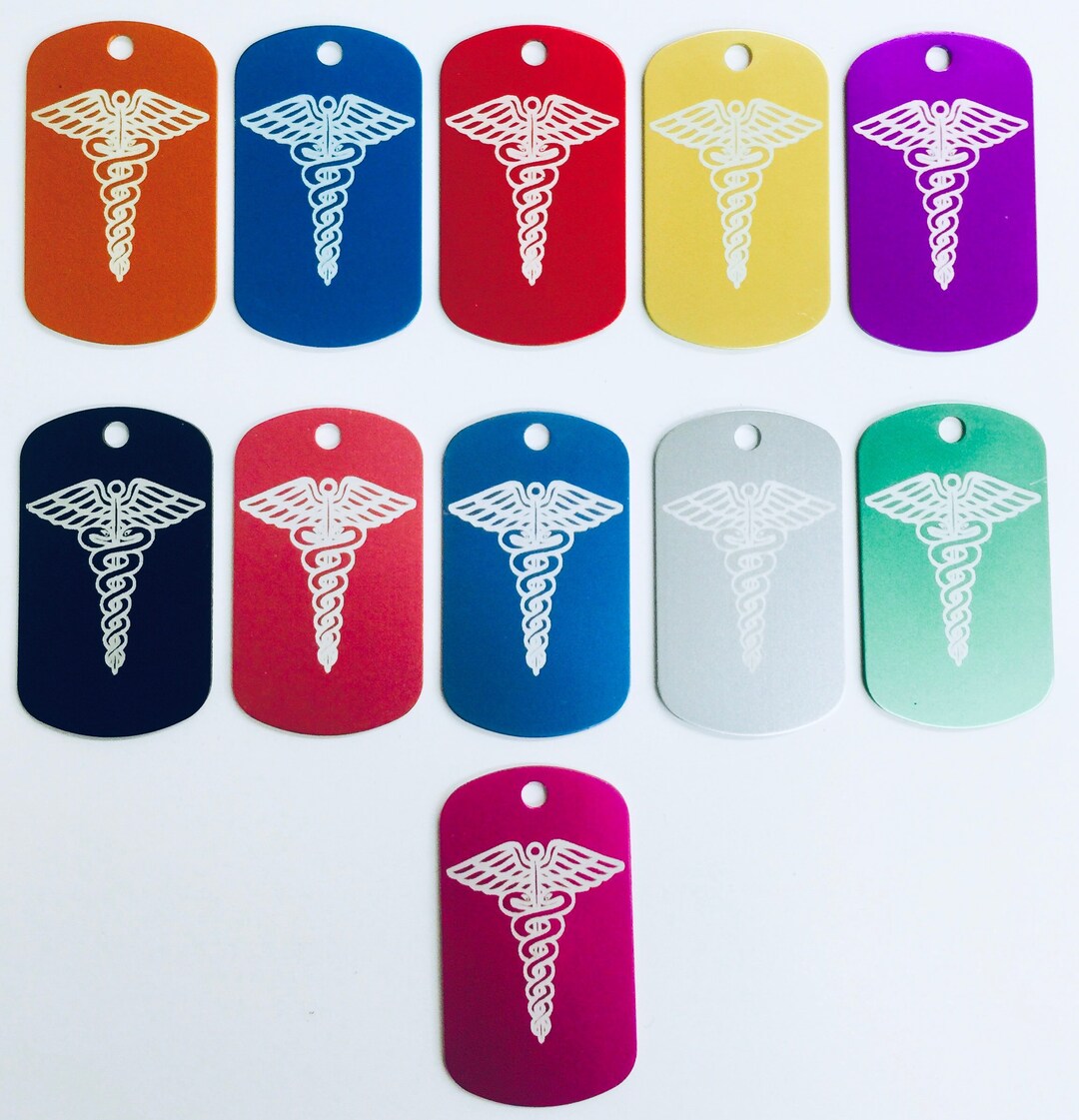 Caduceus Military GI Dog Tags | Custom Aluminum Engraved Dog Tags ...